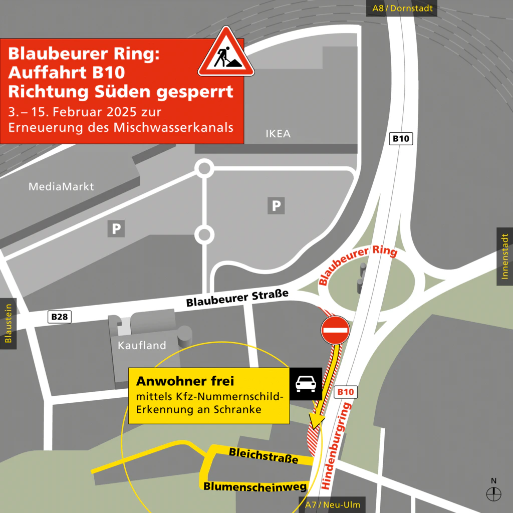 B10 Sperrung Ulm
