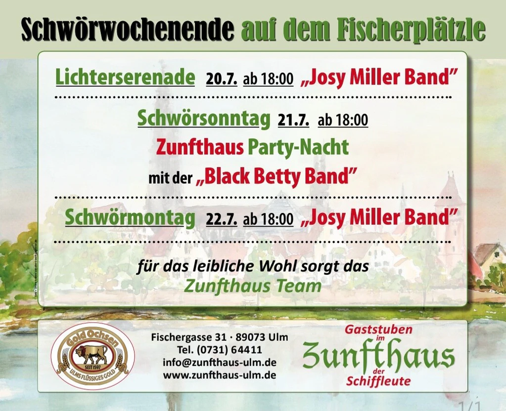 Schwörmontags-Open Air Konzert auf dem Fischerplätzle mit der Josy ...