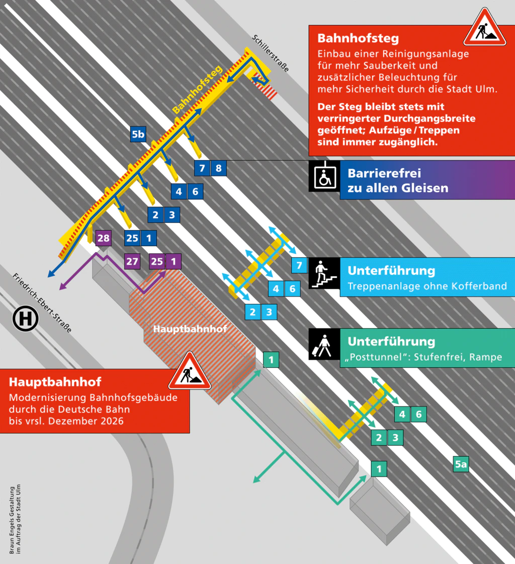 Ulmer Bahnhofsteg: Sanierung ab April für mehr Sauberkeit und ...