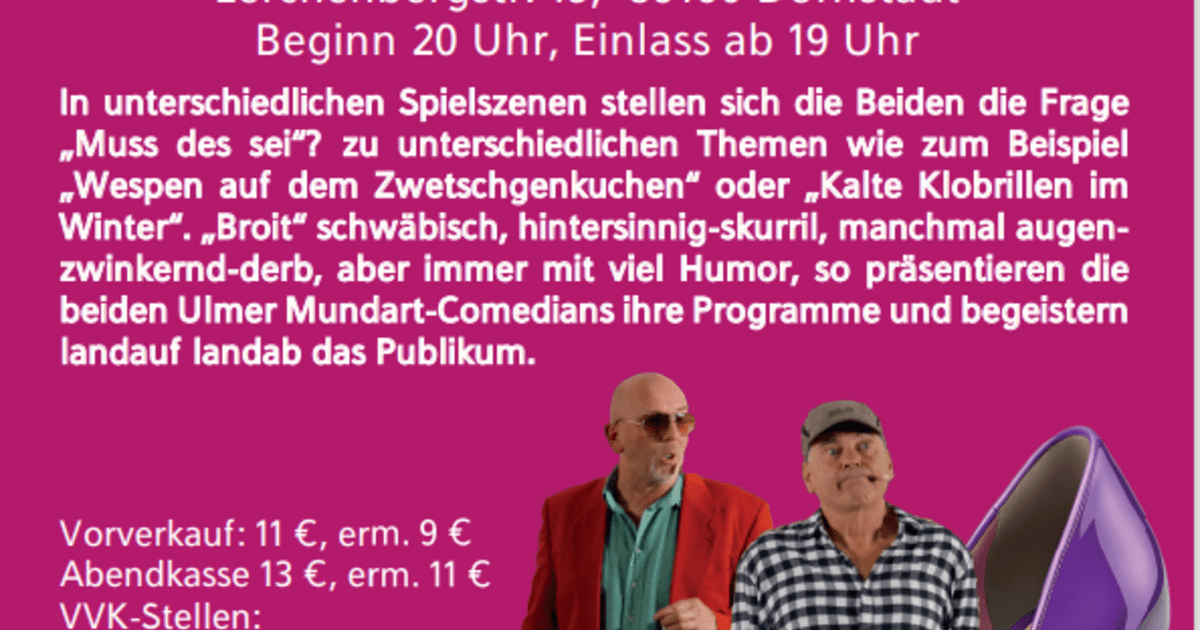 Der Pfefferle und sein Ernst mit Muss des sei? – Comedy in Dornstadt ...